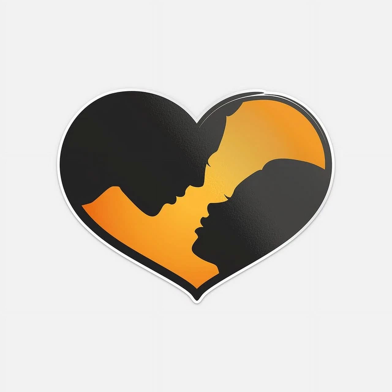 DOPASTICKER Man And Woman Kiss Heart Sticker Decal Phone Decal Water ...