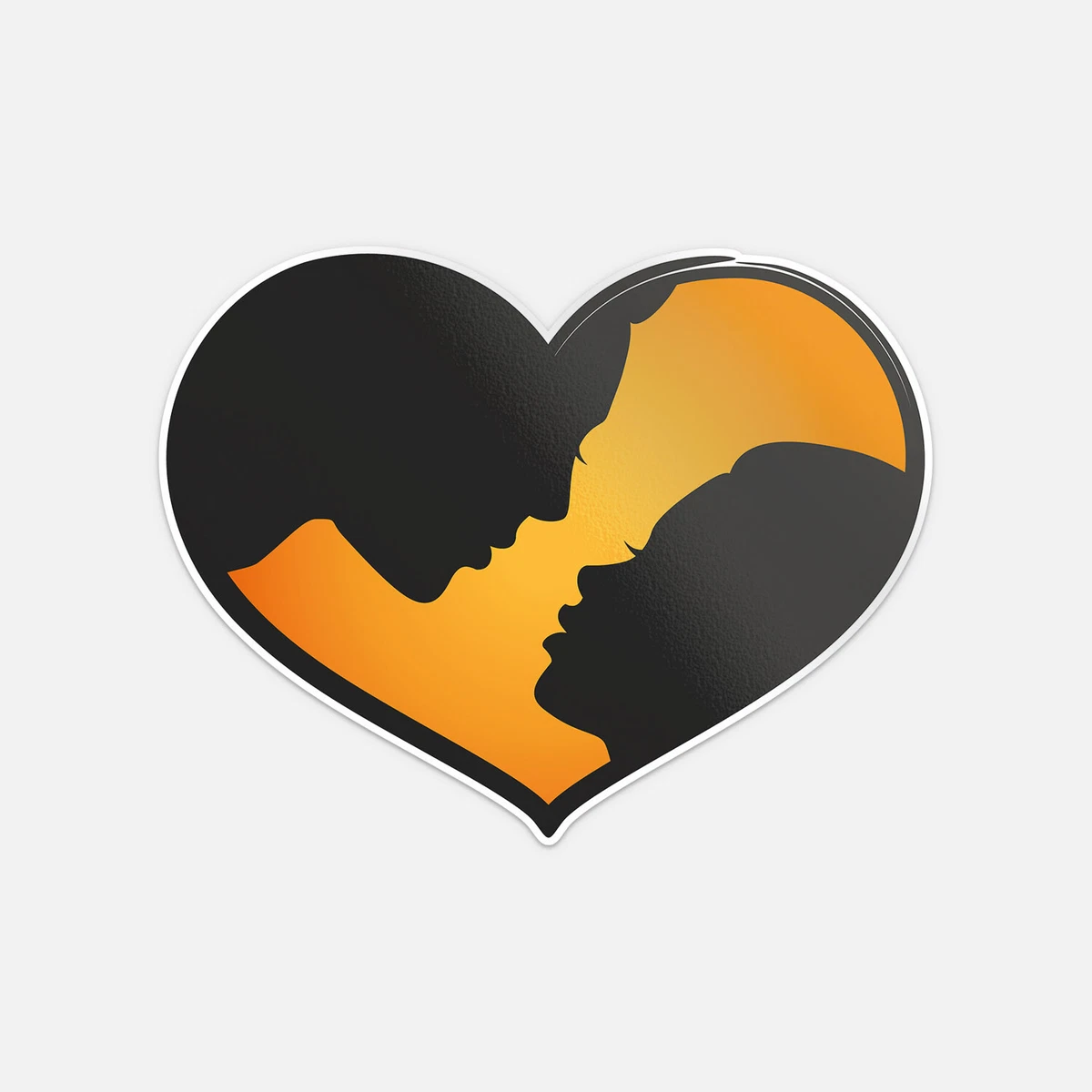 DOPASTICKER Man And Woman Kiss Heart Sticker Decal Waterproof Sticker ...