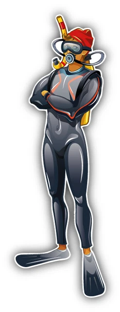 DOPASTICKER Man Diver Car Sticker Phone Decal Water Bottle Stickers ...