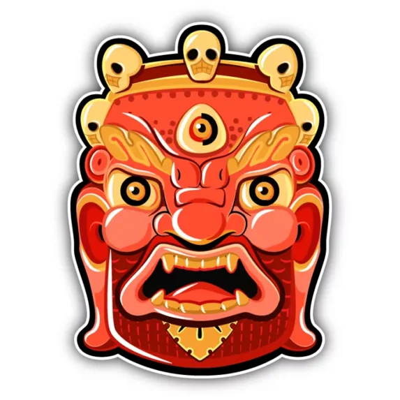 DOPASTICKER Manakala Tibet Mask Sticker Decal Phone Decal Water Bottle ...