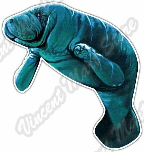 DOPASTICKER Manatee Swim Fish Ocean Animal Sea Car Window Sticker Decal ...