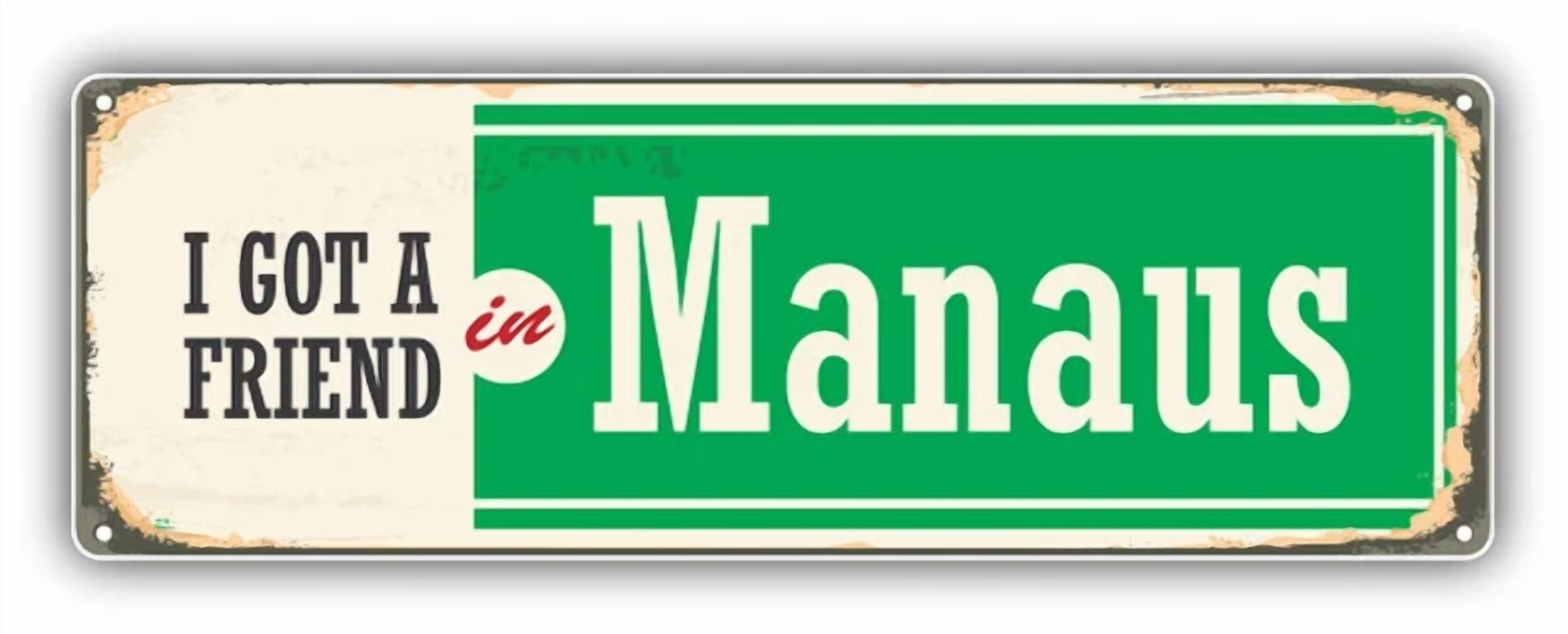 DOPASTICKER Manaus Retro Travel Tin Sign Car Sticker Phone Decal Water ...