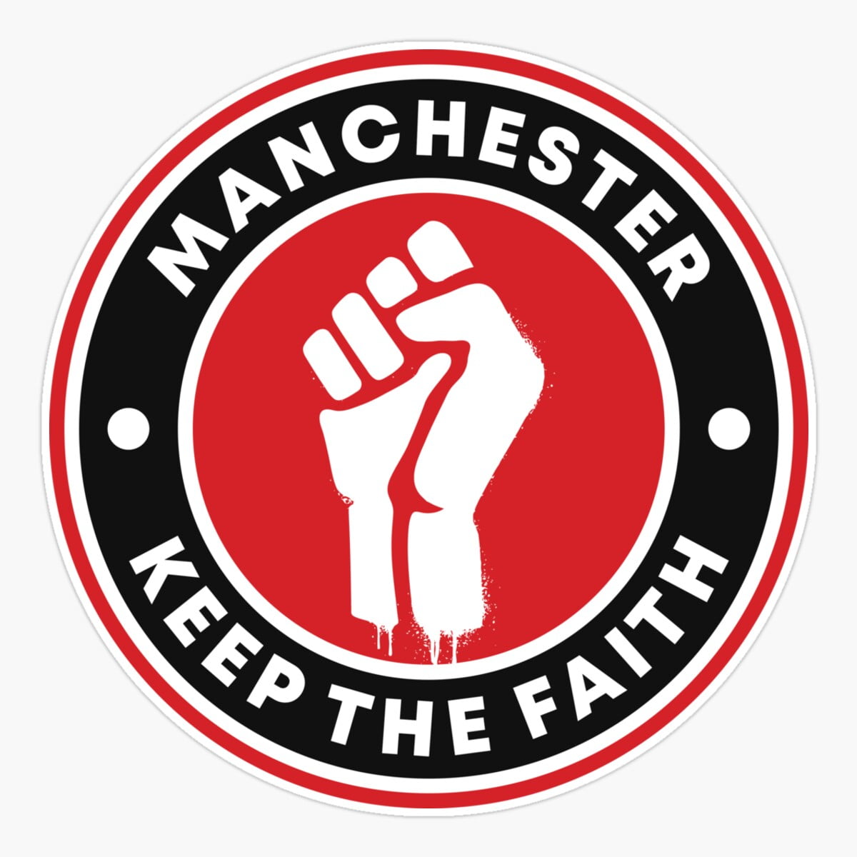 DOPASTICKER Manchester Keep The Faith Red Sticker, Phone Sticker Car ...