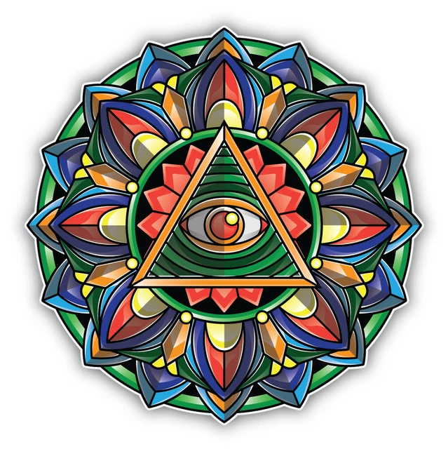 DOPASTICKER Mandala All Seeing Eye Masonic Sticker Phone Water Bottle ...