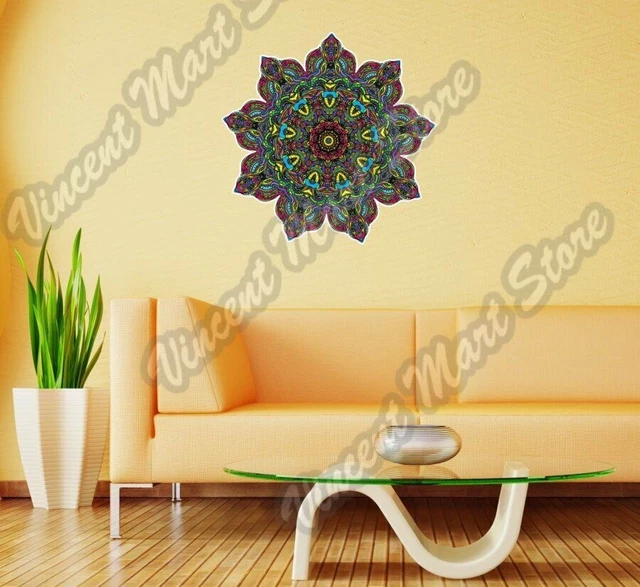DOPASTICKER Mandala Floral Abstract Spiral Colorful Wall Sticker Room ...