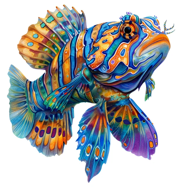 DOPASTICKER Mandarin Goby Sticker Watercolor Ocean Animal Sea Salt Life ...