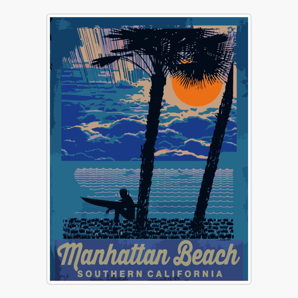 DOPASTICKER Manhattan Beach California. Sticker, Phone Sticker Car ...