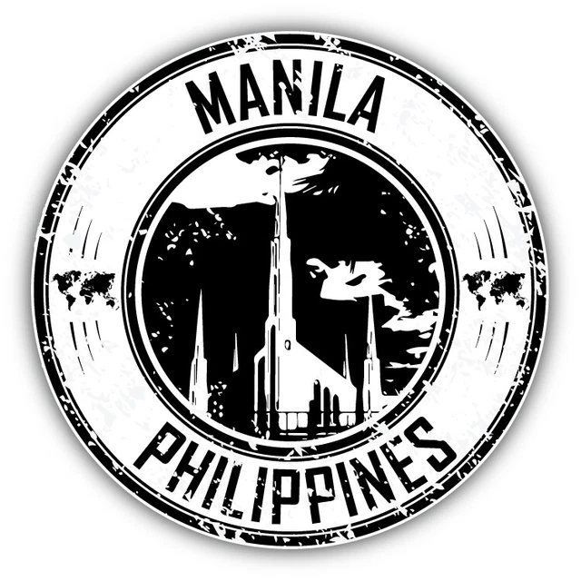DOPASTICKER Manila Philippines Grunge Rubber Travel Car Sticker Phone ...