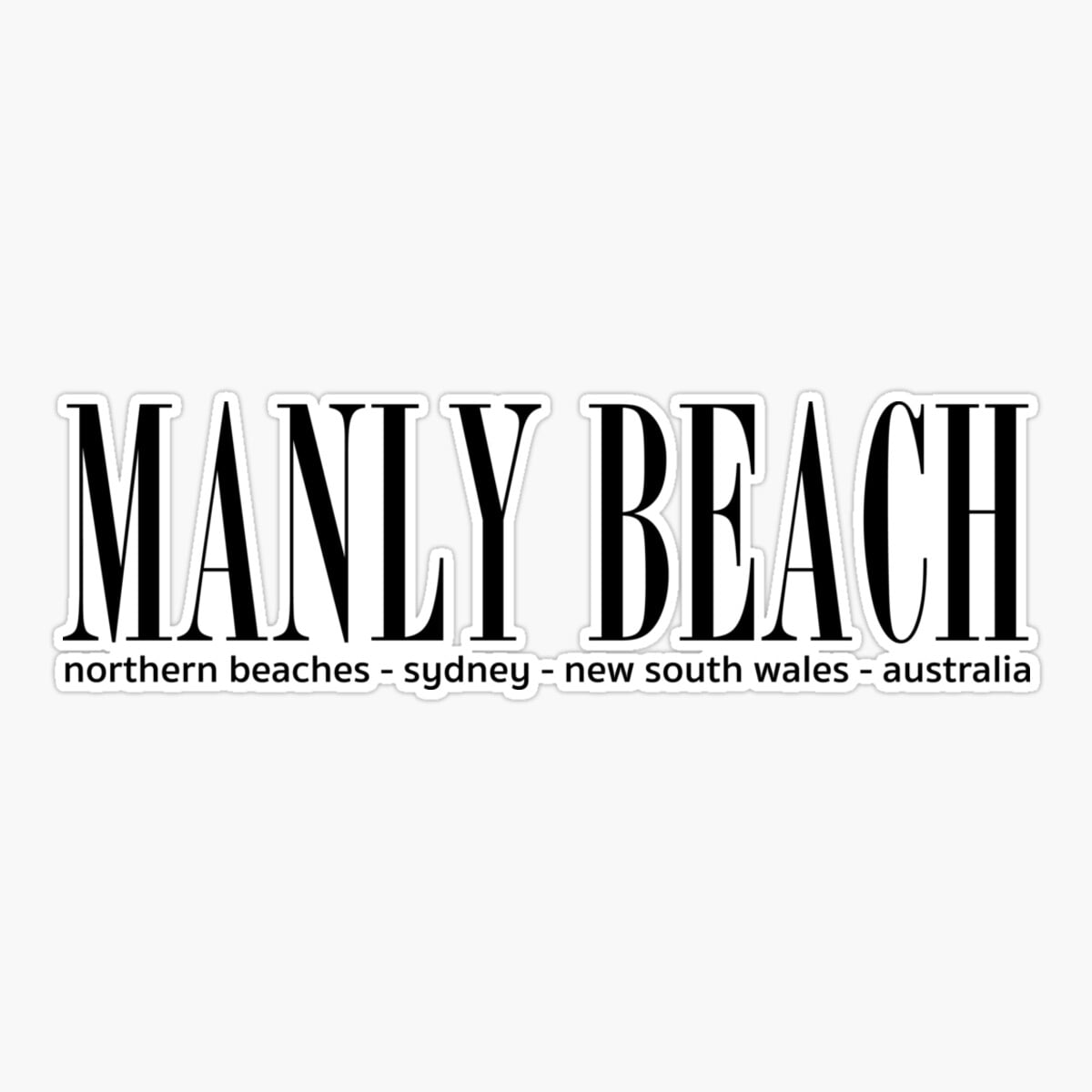 DOPASTICKER Manly Beach Address Sticker, Phone Sticker Water Bottle ...
