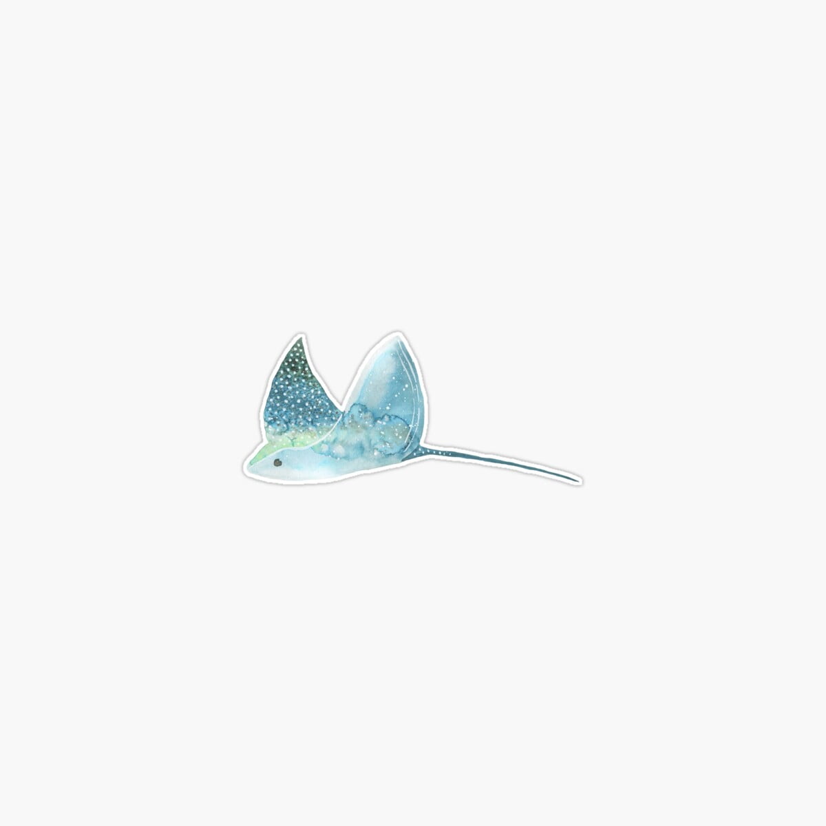 DOPASTICKER Manta Ray Watercolor Sticker, Phone Sticker Car Stickers ...