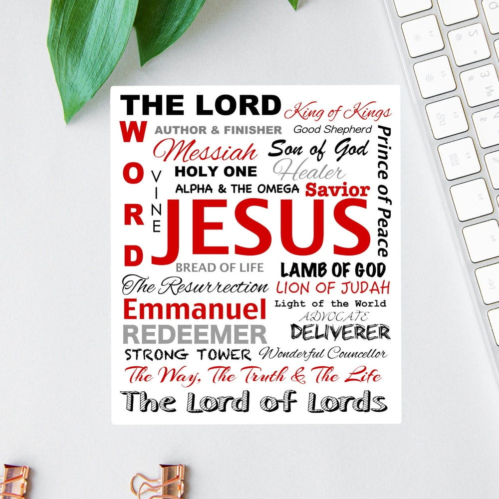 DOPASTICKER The Many Names Of Jesus Sticker, Holy Spirit Stickers ...