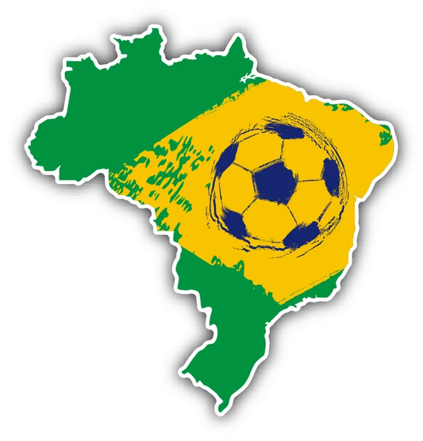 DOPASTICKER Map Of Brazil Football Emblem Sport Sticker Decal Phone ...