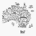 DOPASTICKER Map Of The Australia And Travel Icons. Australia Travel ...