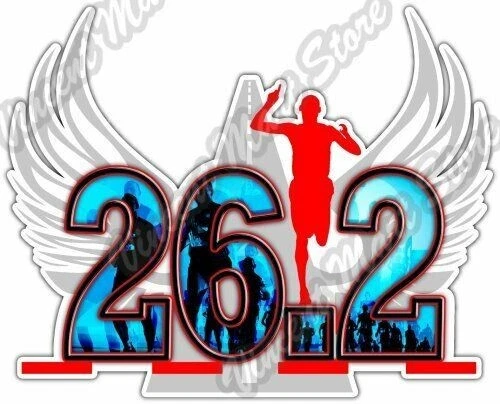 DOPASTICKER Marathon 26.2 Run Runner Extreme Sport Wings Car Sticker ...