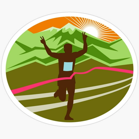 DOPASTICKER Marathon Finisher Oval Sticker Phone Decal Water Bottle ...