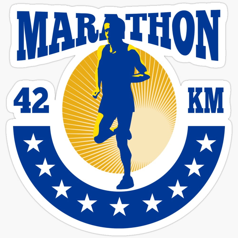 DOPASTICKER Marathon Runner Athlete Running Sticker Phone Decal Water ...