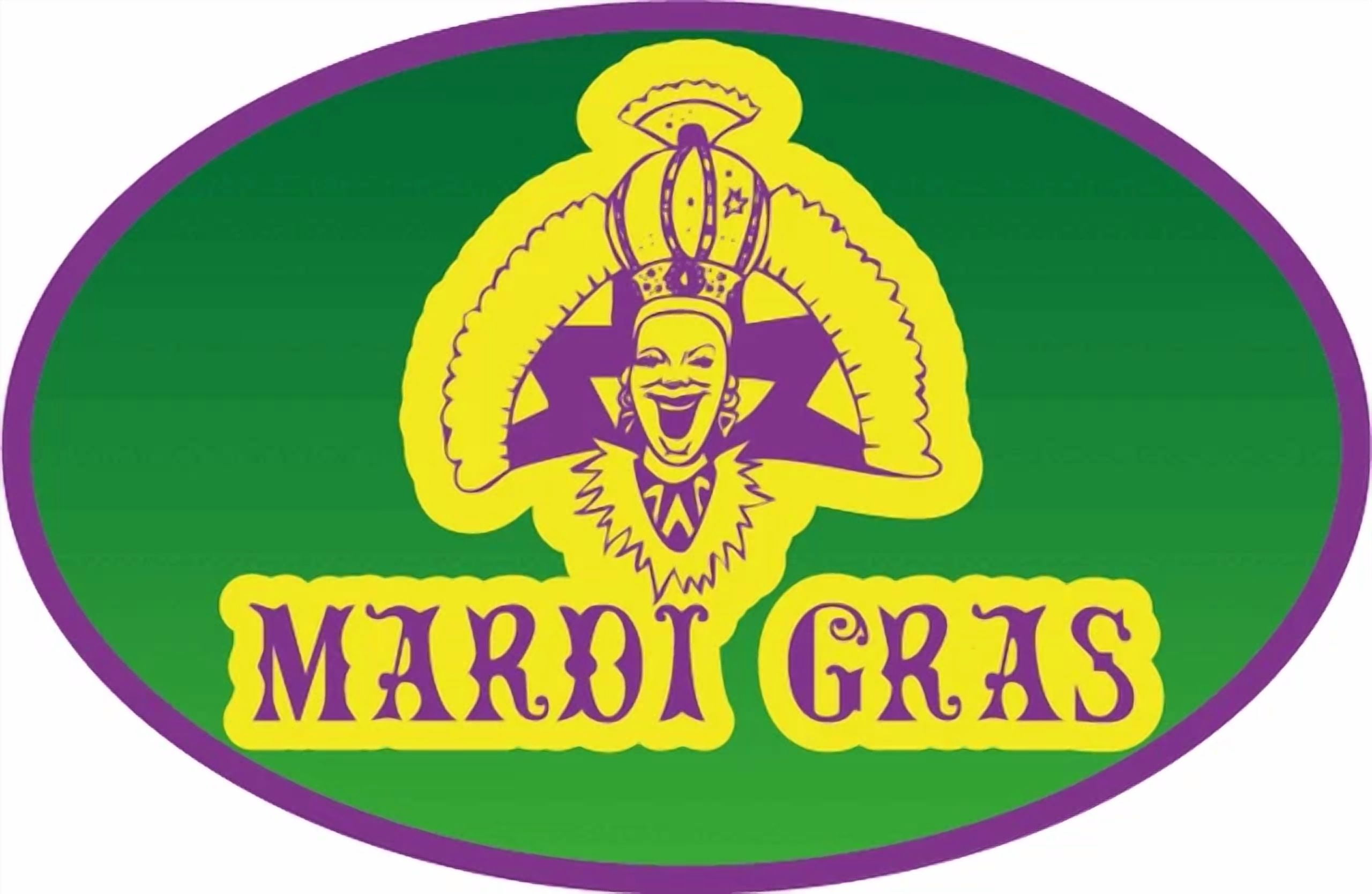 DOPASTICKER Mardi Gras Carnaval Oval Car Sticker Phone Water Bottle ...