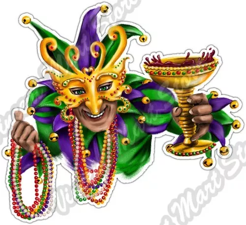 DOPASTICKER Mardi Gras Jester Carnival Holiday Orleans Car Sticker ...