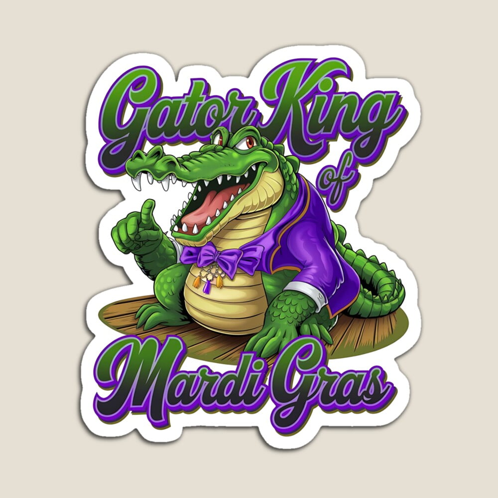 DOPASTICKER Mardigator - Gras - Mardi Gras - Gator King Of Mardi Gras ...