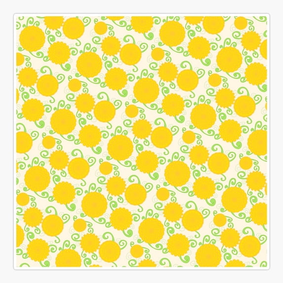 DOPASTICKER Marigolds On Cream Sticker, Phone Sticker Water Bottle ...