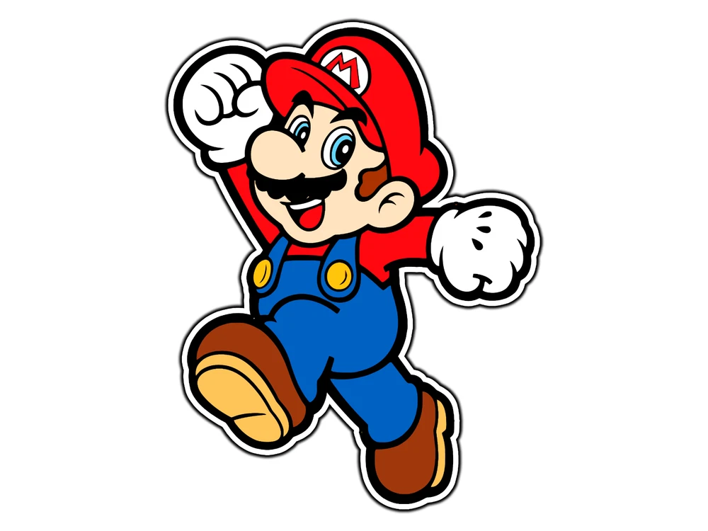 DOPASTICKER Mario Jump 2D Sticker Decal Phone Decal Water Bottle ...