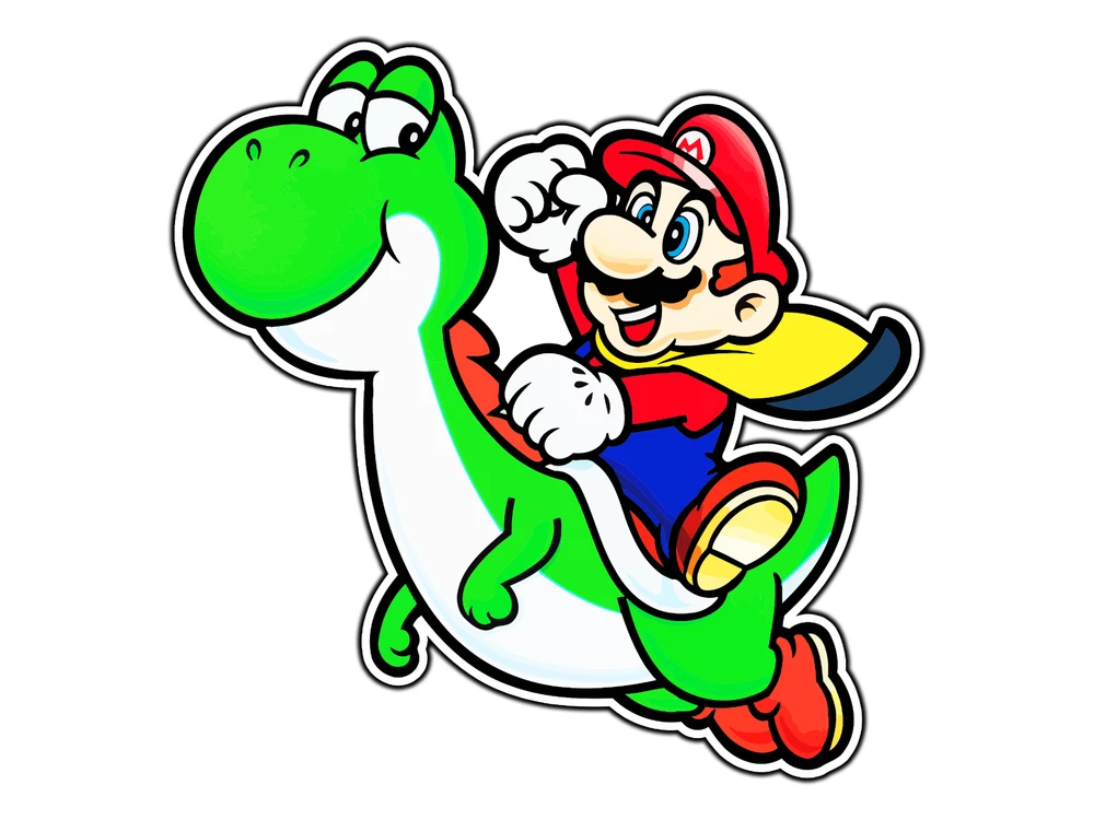 DOPASTICKER Mario Riding Yoshi 2D Sticker Decal Phone Decal Water ...