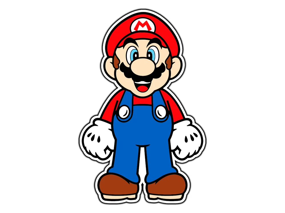 DOPASTICKER Mario Standing Pose 2D Sticker Decal Phone Decal Water ...