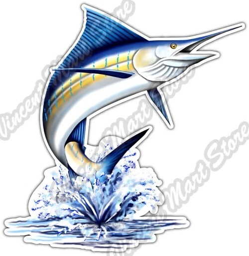 DOPASTICKER Marlin Fish Fishing Ocean Sea Life Salt Car Sticker Decal ...