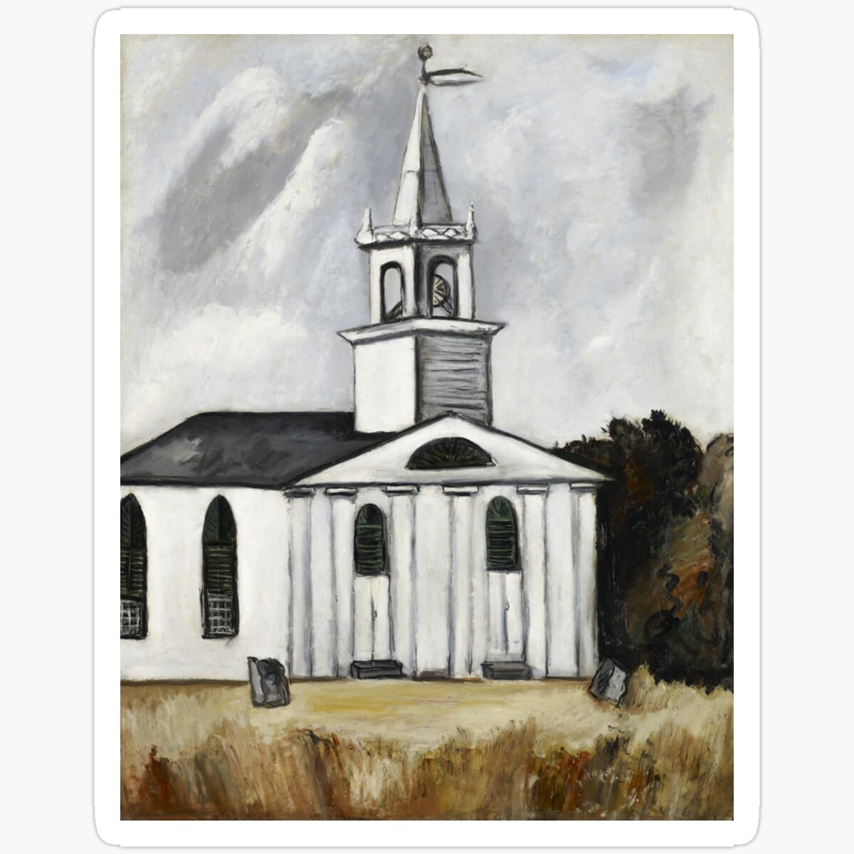 DOPASTICKER Marsden Hartley - Church At Head Tide Sticker Waterproof ...