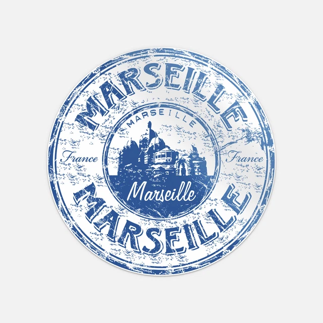DOPASTICKER Marseille France Travel Grunge Sticker Phone Water Bottle ...