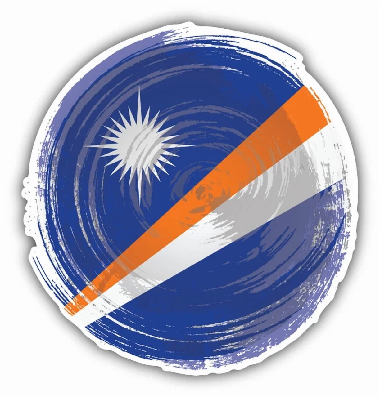 DOPASTICKER Marshall Islands Flag Brushstroke Car Sticker Phone Decal ...