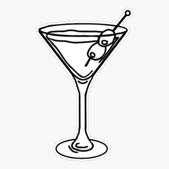 DOPASTICKER Martini Sticker, Phone Sticker Water Bottle Sticker Car ...
