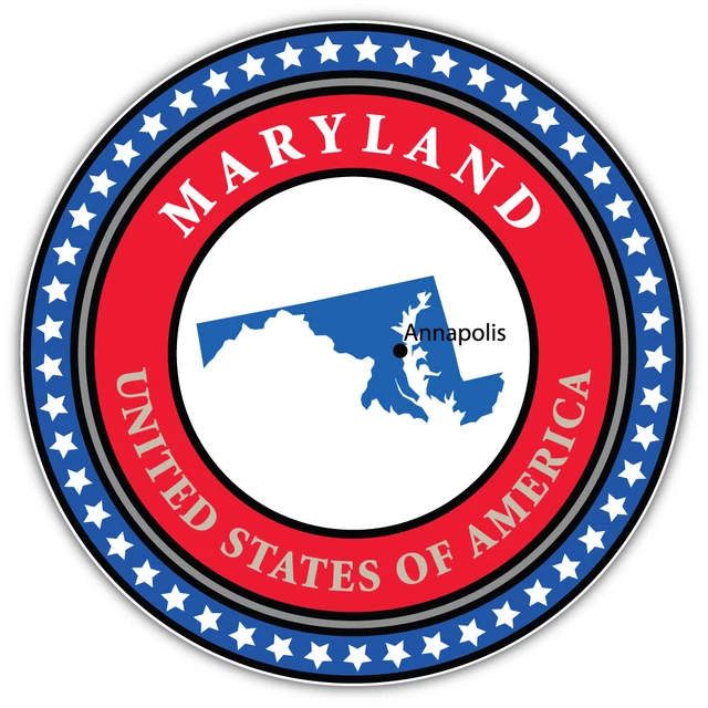 DOPASTICKER Maryland Usa State Emblem Car Sticker Phone Water Bottle ...