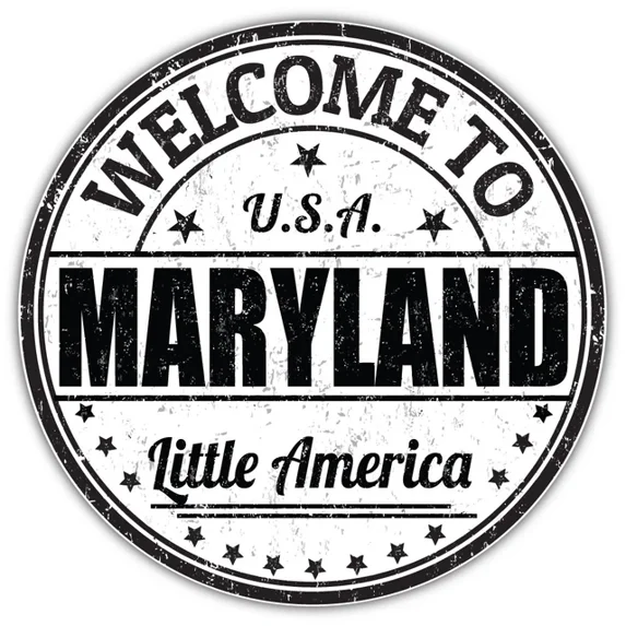 DOPASTICKER Maryland Usa State Grunge Welcome Emblem Car Sticker Phone ...