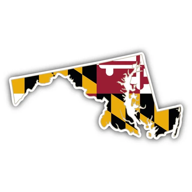 DOPASTICKER Maryland Usa State Map Flag Car Sticker Phone Decal Water ...