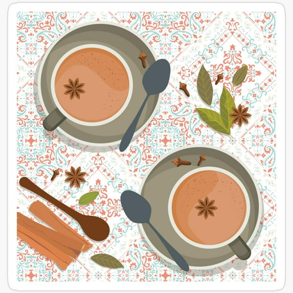 DOPASTICKER Masala Chai Wall Art Glossy Sticker Waterproof Sticker For ...