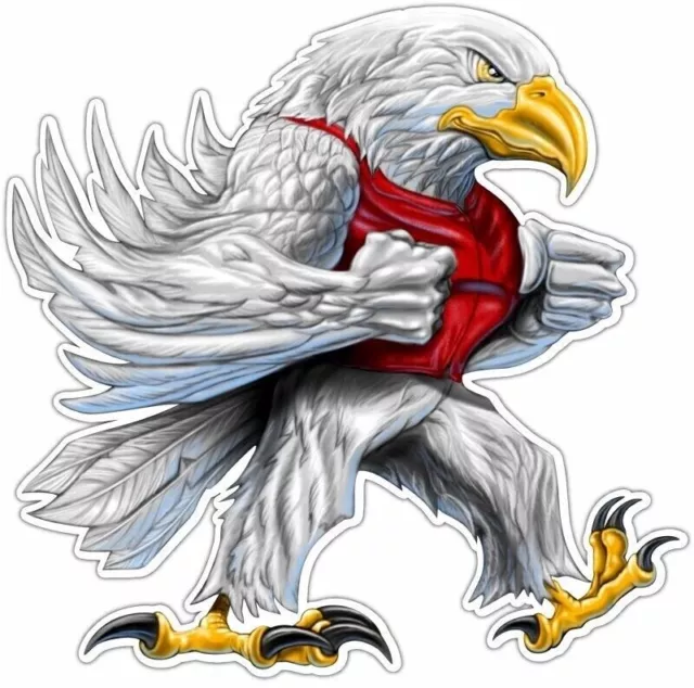 DOPASTICKER Mascot Eagle Walking Usa Patriotic Car Window Sticker Decal ...