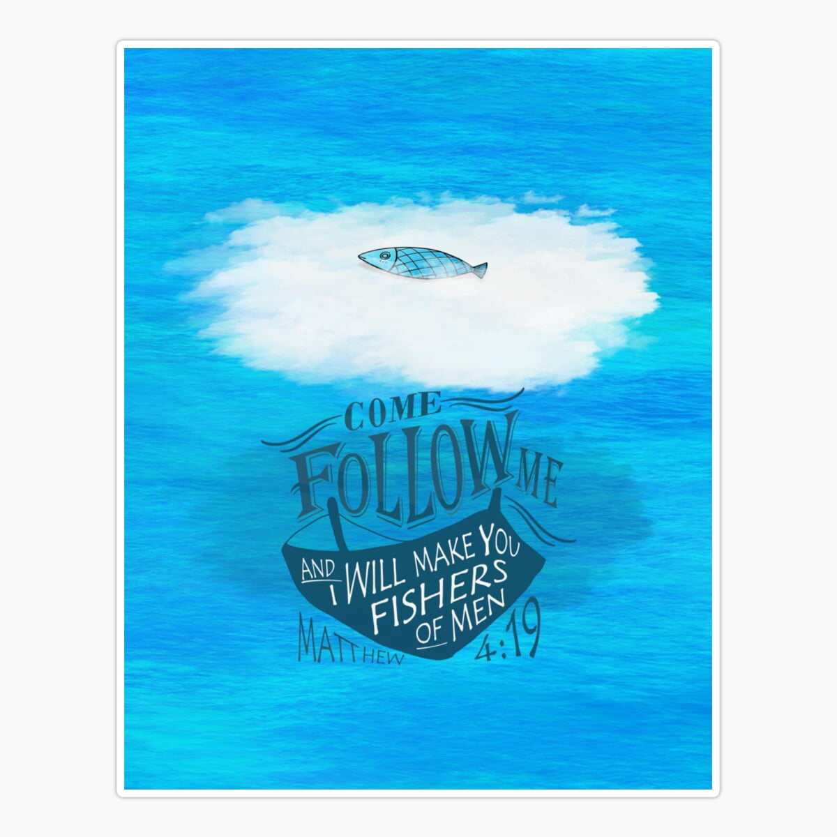 DOPASTICKER Mask Bible Verses, Matthew 4:19 Sticker, Phone Sticker Car ...