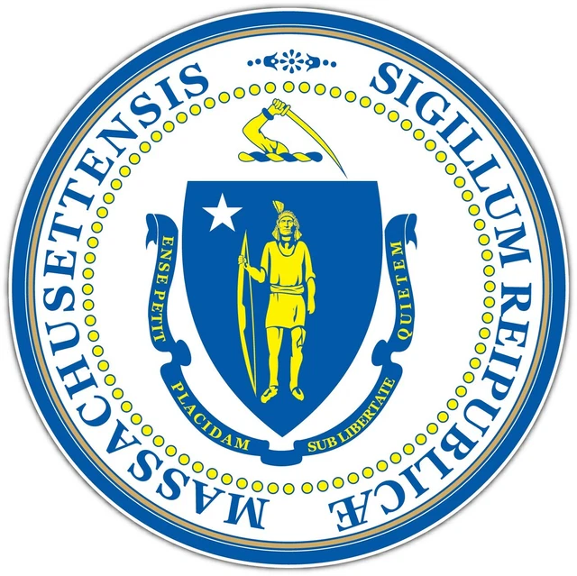 DOPASTICKER Massachusetts State Seal Car Window Locker Sticker Decal ...