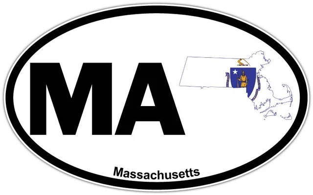 DOPASTICKER Massachusetts Us State Usa America Oval Car Window Sticker ...