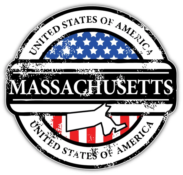 DOPASTICKER Massachusetts Usa State Grunge Emblem Car Sticker Phone ...
