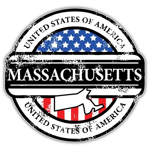 DOPASTICKER Massachusetts Usa State Grunge Emblem Car Sticker Phone ...