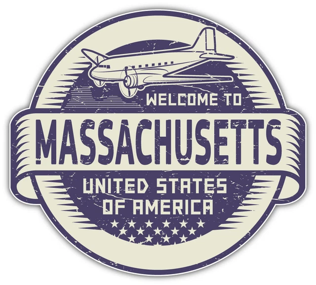 DOPASTICKER Massachusetts Usa State Retro Badge Car Sticker Phone Water ...