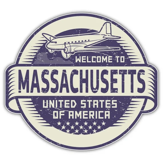 DOPASTICKER Massachusetts Usa State Retro Badge Car Sticker Phone Water ...
