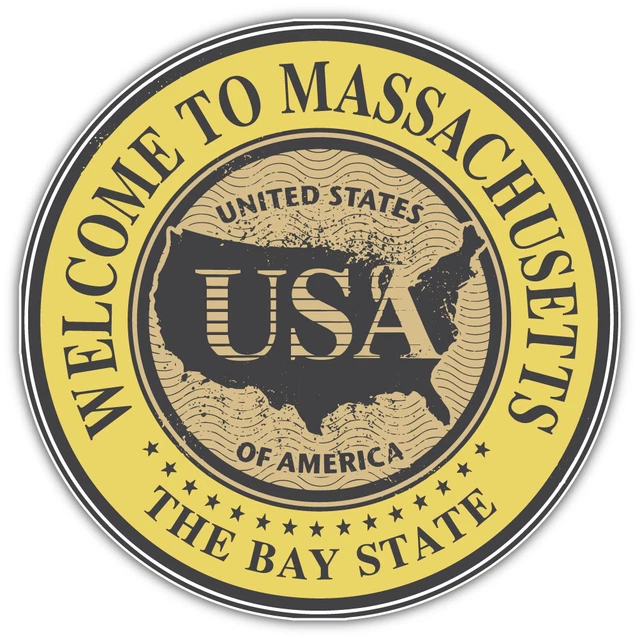 DOPASTICKER Massachusetts Usa State Welcome Emblem Car Sticker Phone ...