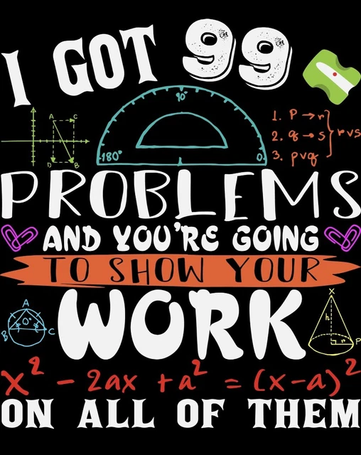 DOPASTICKER Math Teacher Sticker 99 Problems And Show Your Work Nerdy ...