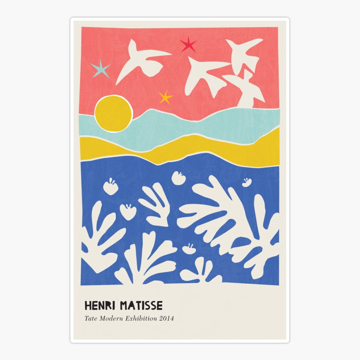 DOPASTICKER Matisse Collages Art Sticker, Phone Sticker Water Bottle ...