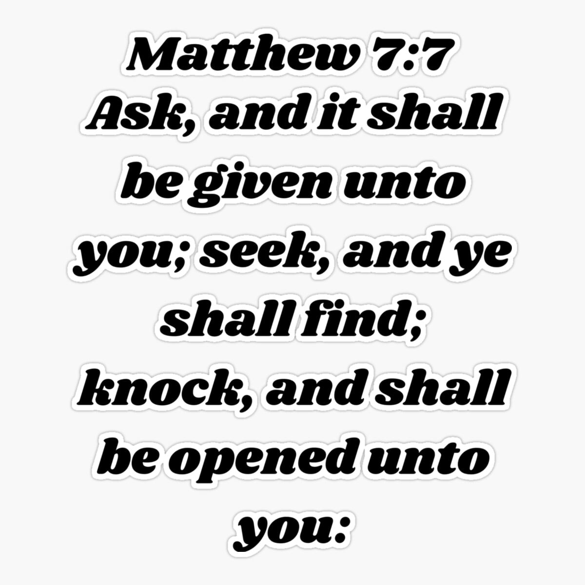 DOPASTICKER Matthew 7:7, Bible Verses Sticker, Phone Sticker Car ...