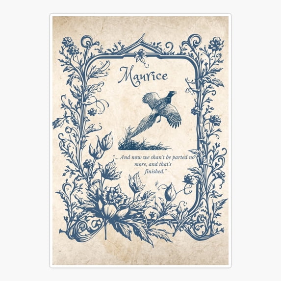 DOPASTICKER Maurice By E. M. Forster Pheasant Book Cover In Blue ...