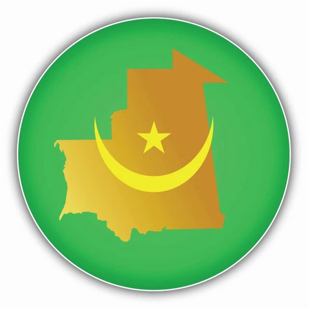 DOPASTICKER Mauritania Flag Emblem Car Sticker Phone Decal Water Bottle ...